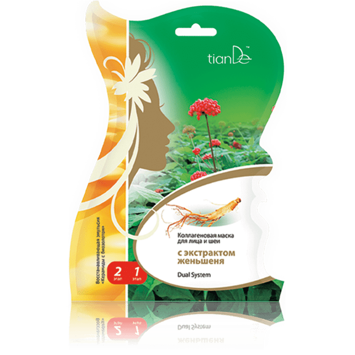 51409 Máscara Para el Rostro y el Cuello Con Colágeno y Ginseng, 36+5g – TianDe Guide
